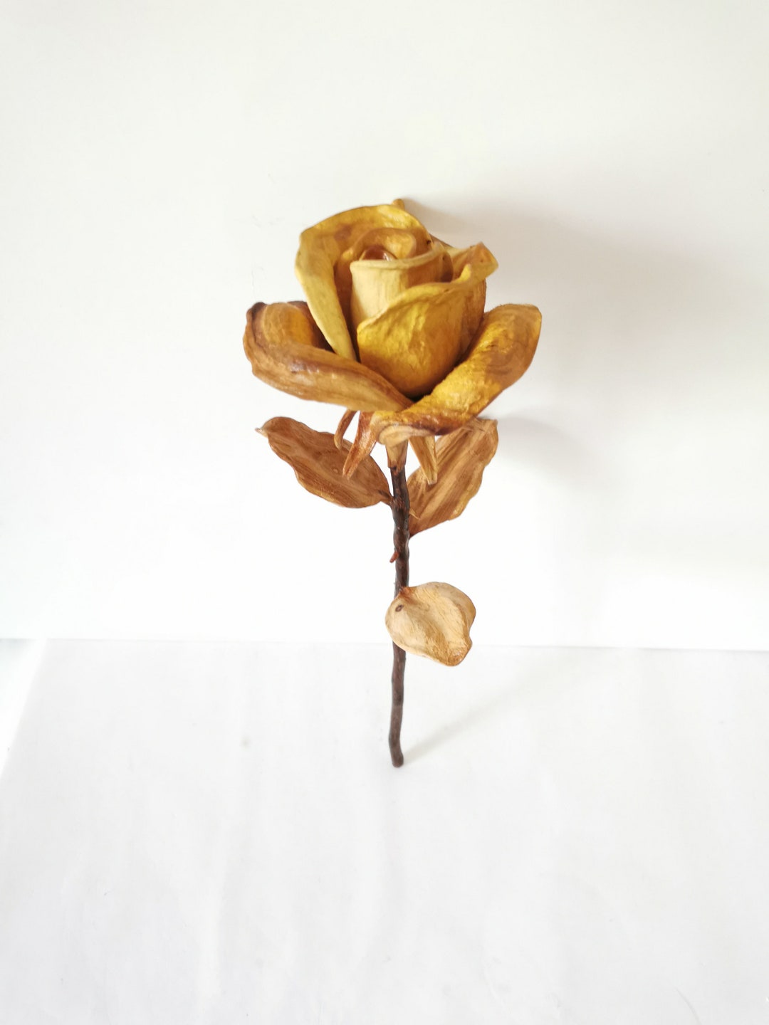 Hand Carved Wood Rose - Etsy