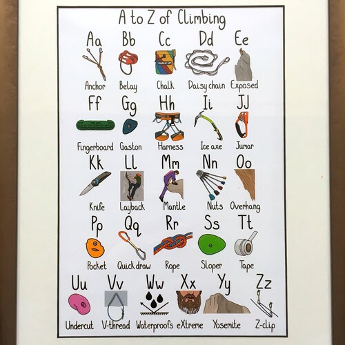 A to Z of Trad Climbing Poster Art Print A4: Alphabet - Etsy