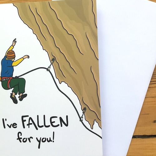 Rock Climbing Greeting Card: I've FALLEN for You - Etsy