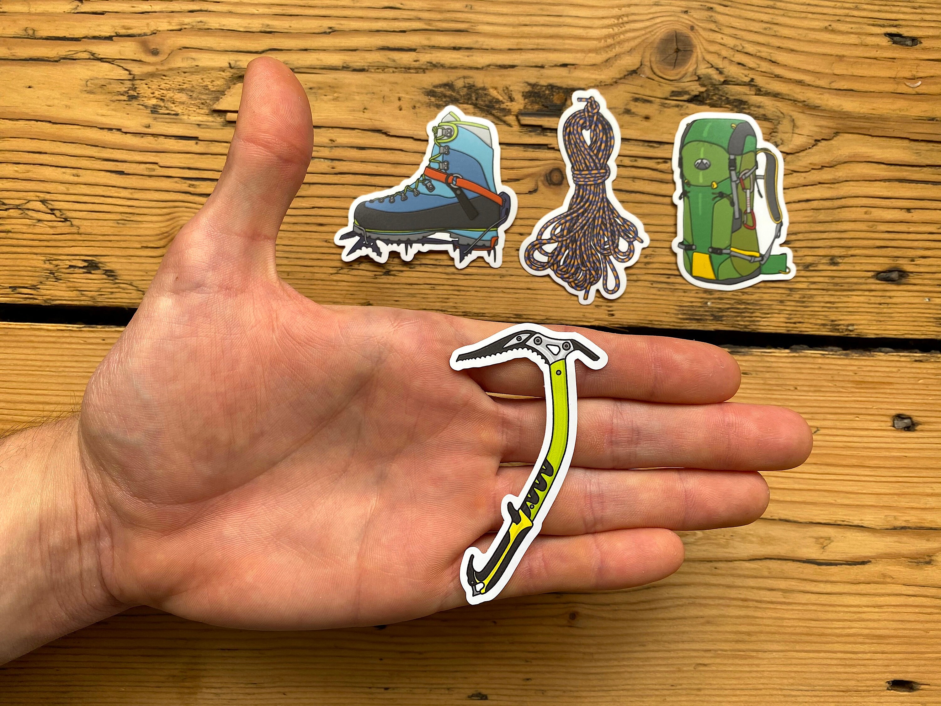 Rock Climbing Vinyl Sticker Set: Mountaineering Rope Ice | Etsy