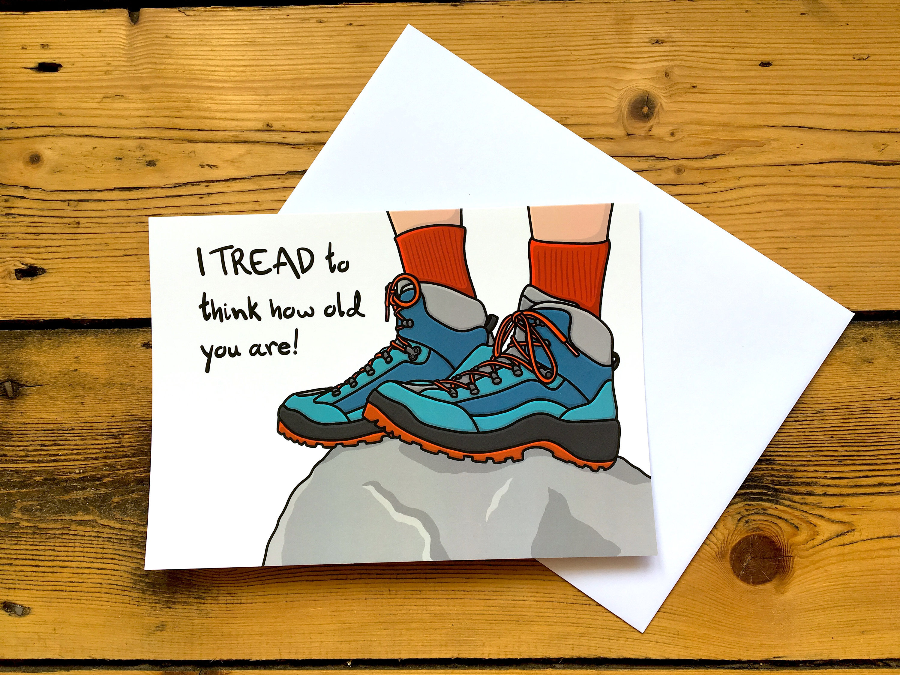 Climbing/mountaineering/hiking Greeting Card: I TREAD to Think - Etsy
