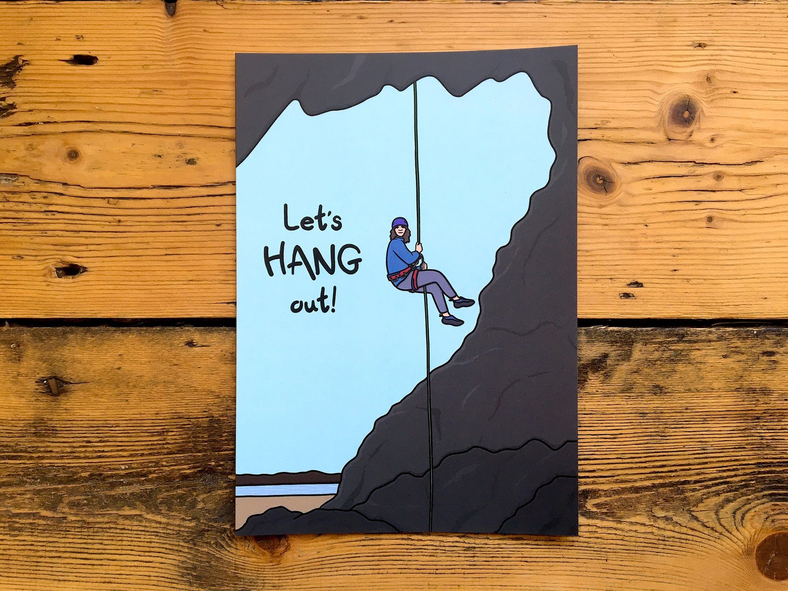 Rock Climbing Greeting Card: Let's HANG Out Climbing - Etsy