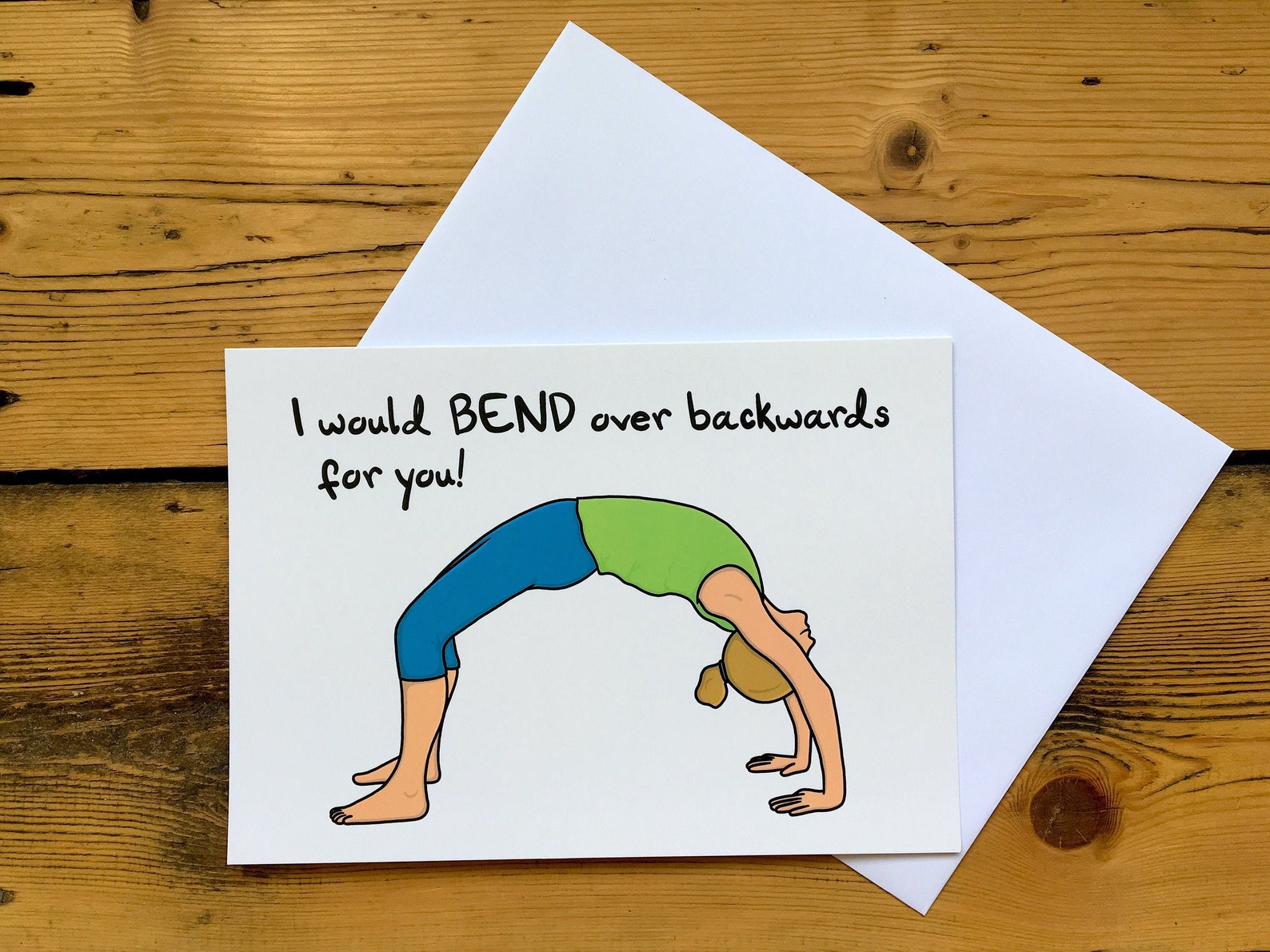 Yoga Greeting Card: I Would BEND Over Backwards for You - Etsy