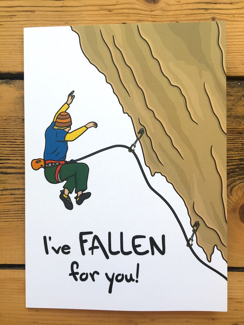 Rock Climbing Greeting Card: I've FALLEN for You - Etsy