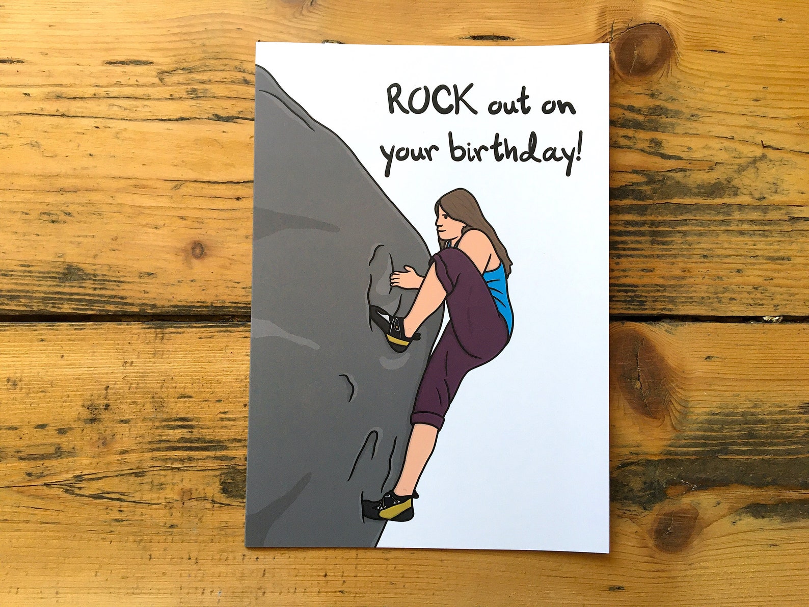 Rock Climbing Greeting Card: ROCK Out on Your Birthday! - Climbing Gift ...