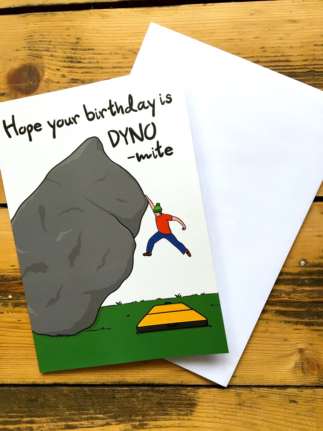 Rock Climbing Greeting Card: Hope Your Birthday is Dyno-mite Climbing ...