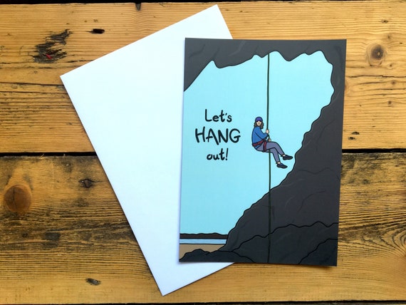 Rock Climbing Greeting Card: Let's HANG Out Climbing - Etsy
