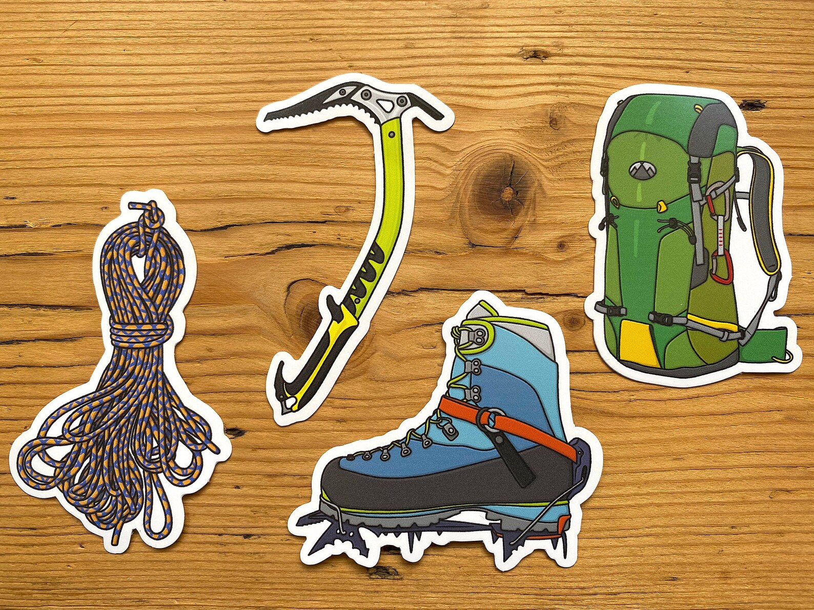 Rock Climbing Vinyl Sticker Set: Mountaineering Rope Ice | Etsy