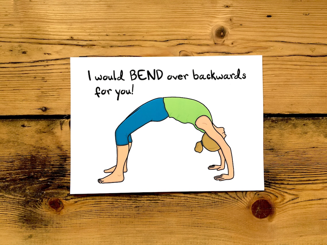 Yoga Greeting Card: I Would BEND Over Backwards for You - Etsy