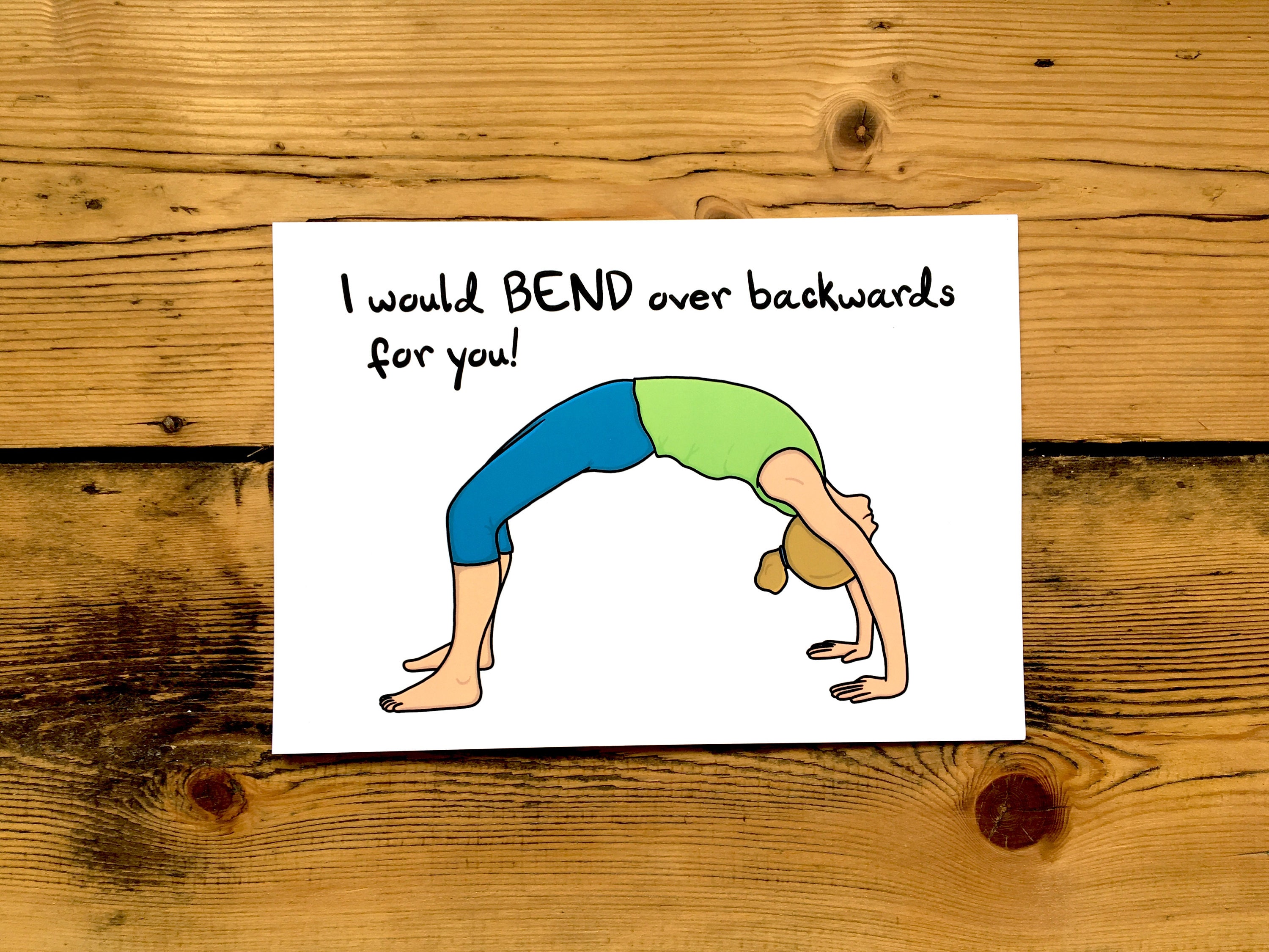 Yoga Greeting Card: I would BEND over backwards for you | Etsy