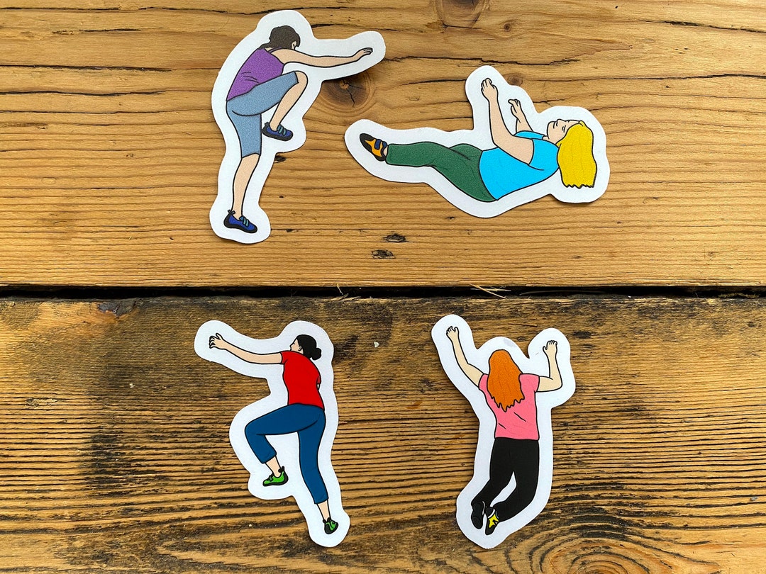 Rock Climbing Vinyl Sticker Set: Climbing Women Climbing Gift - Etsy