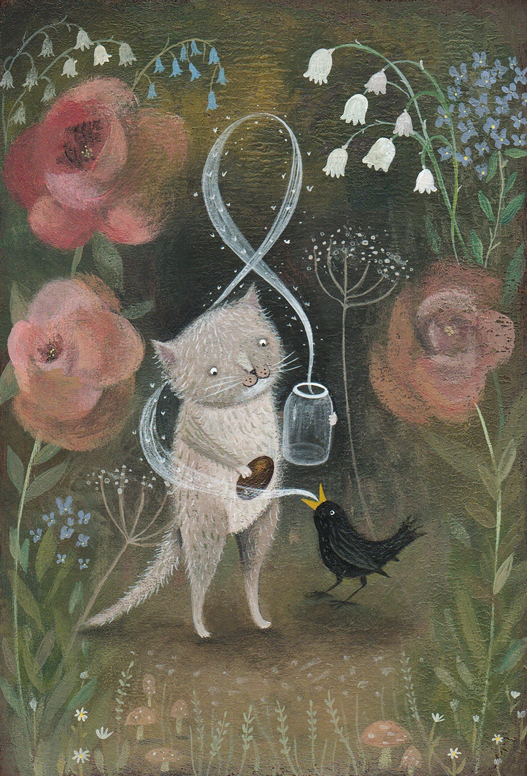 The Song Catcher - Giclee Print - Whimsical and Magical - Cat ...