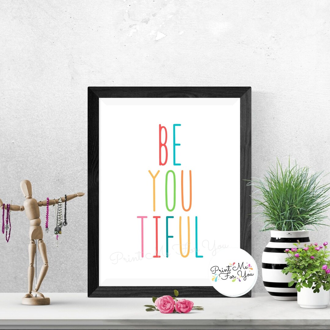 Beyoutiful Teen Girl Room Decor: Colorful Affirmation Art (digital ...