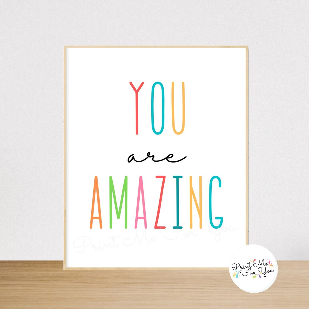 YOU ARE AMAZING, Teenage Girl Room Decor, Positive Affirmations for ...