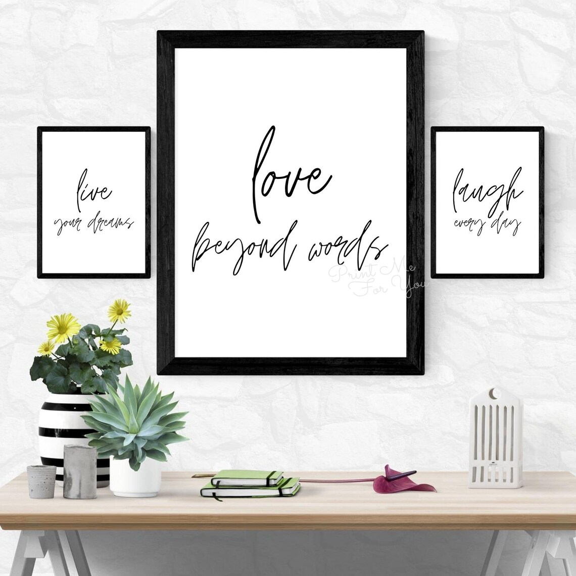 Live Laugh Love Print 3 Piece Wall Art Room Decor Aesthetic | Etsy