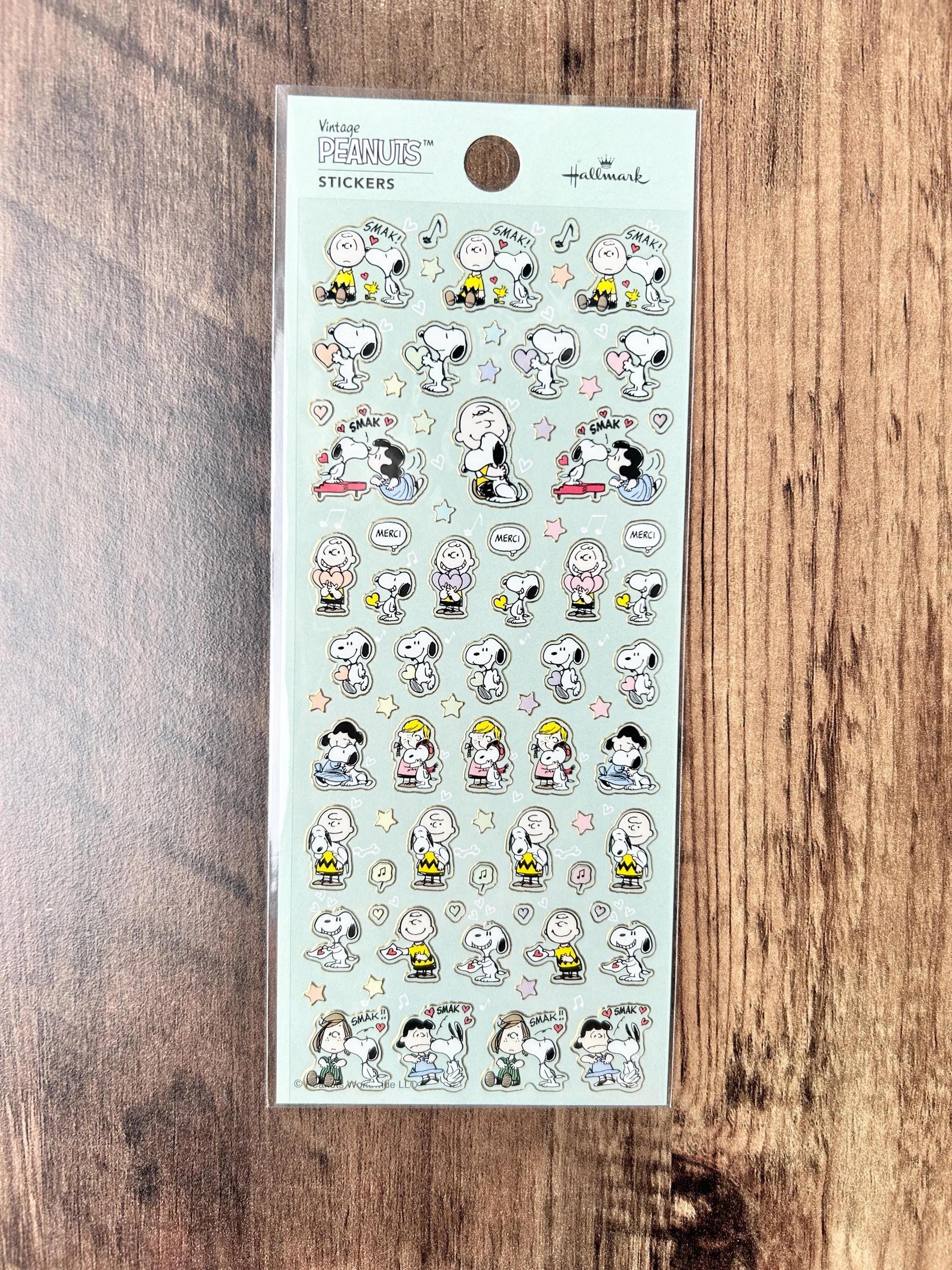 Japan Hallmark Peanuts Snoopy Foil Seal Stickers, Craft Supply, Planner ...
