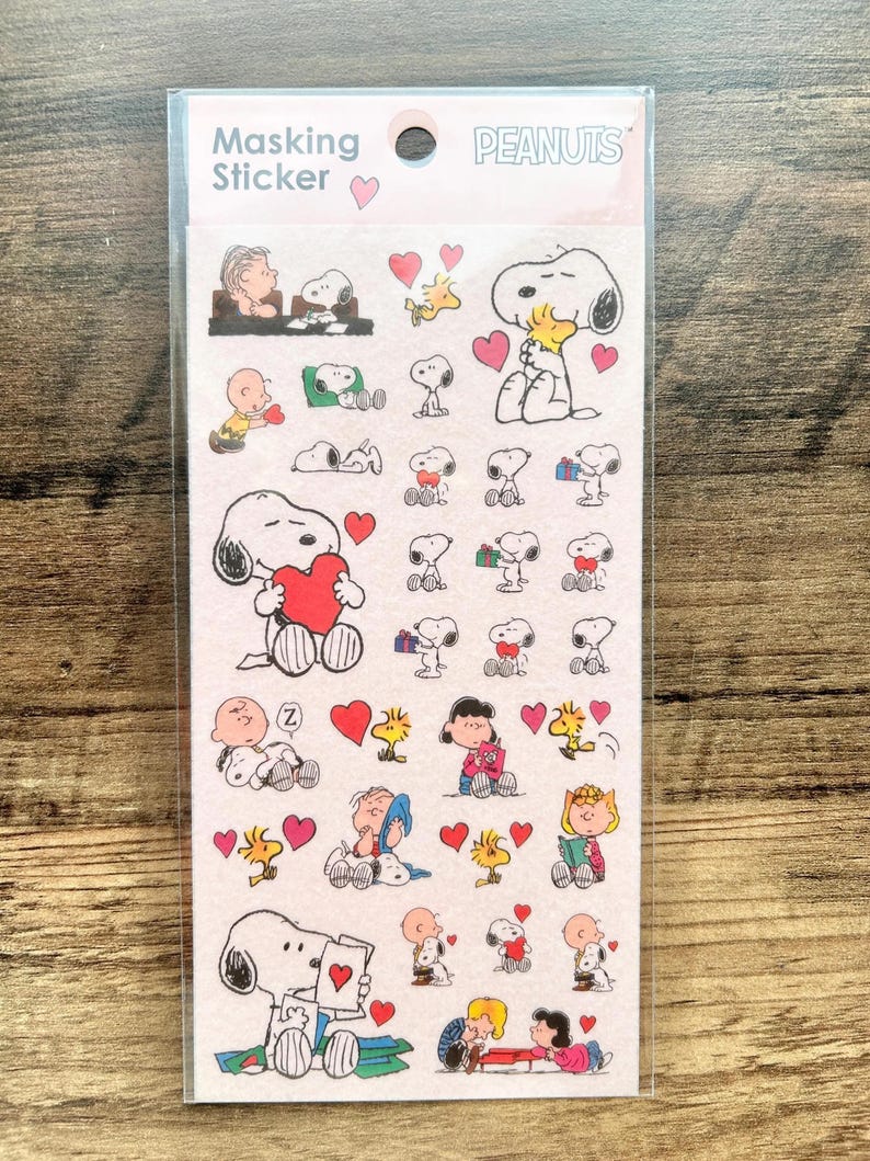 Peanuts Snoopy Masking Stickers, Craft Supply, Planner Sticker - Etsy