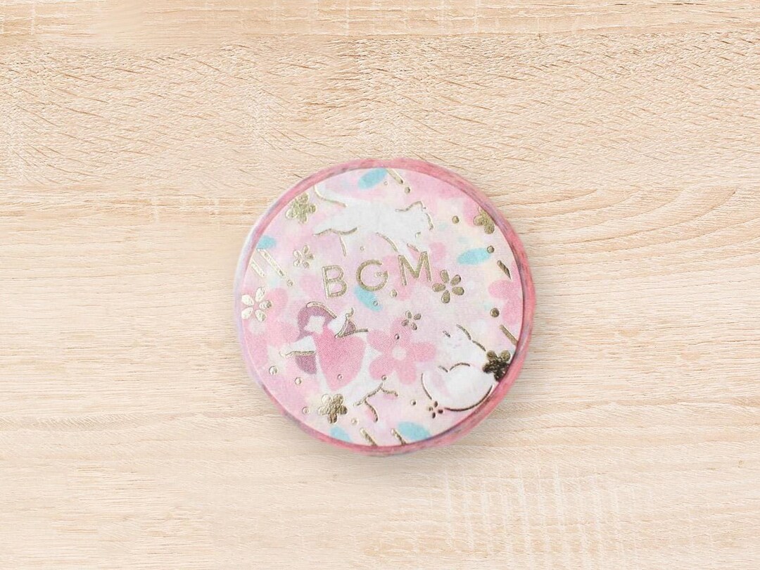 BGM Language of Flower Pink Peach Blossom Gold Foil Washi Tape/masking ...