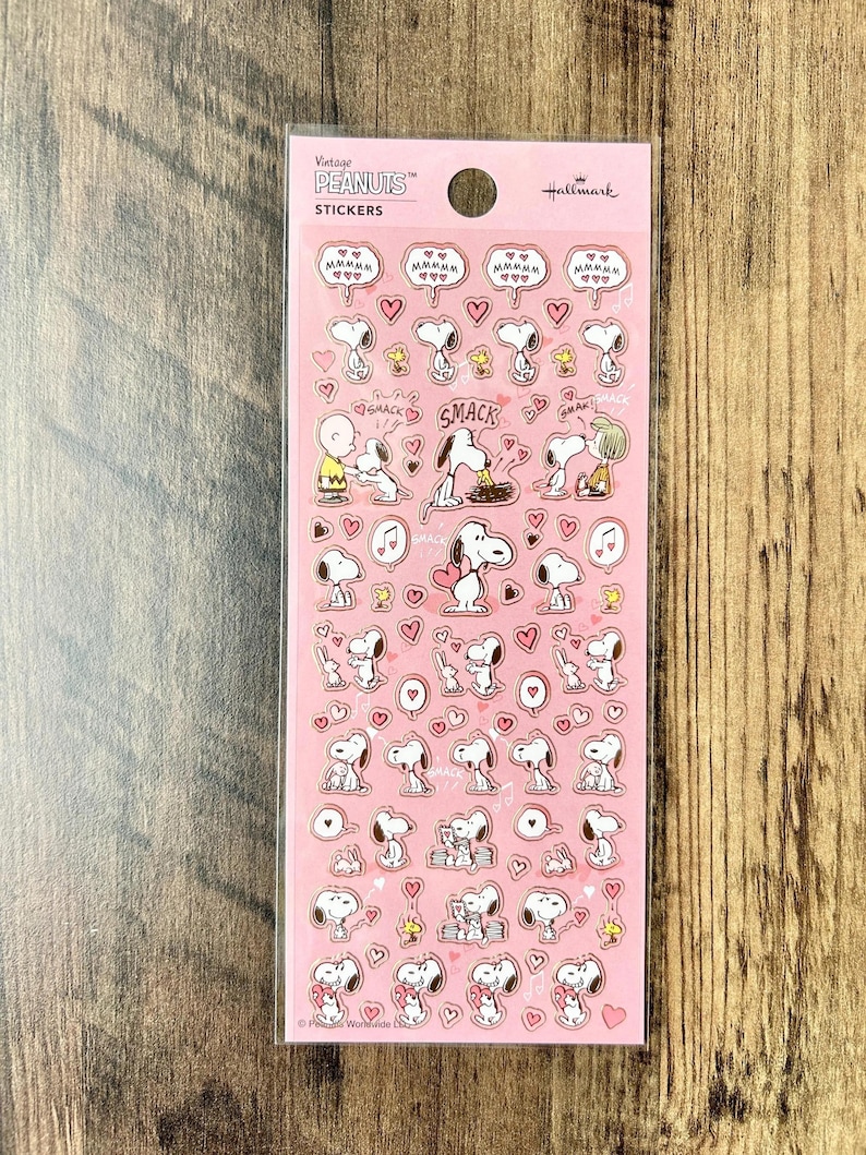 Japan Hallmark Peanuts Snoopy Foil Seal Stickers, Craft Supply, Planner ...
