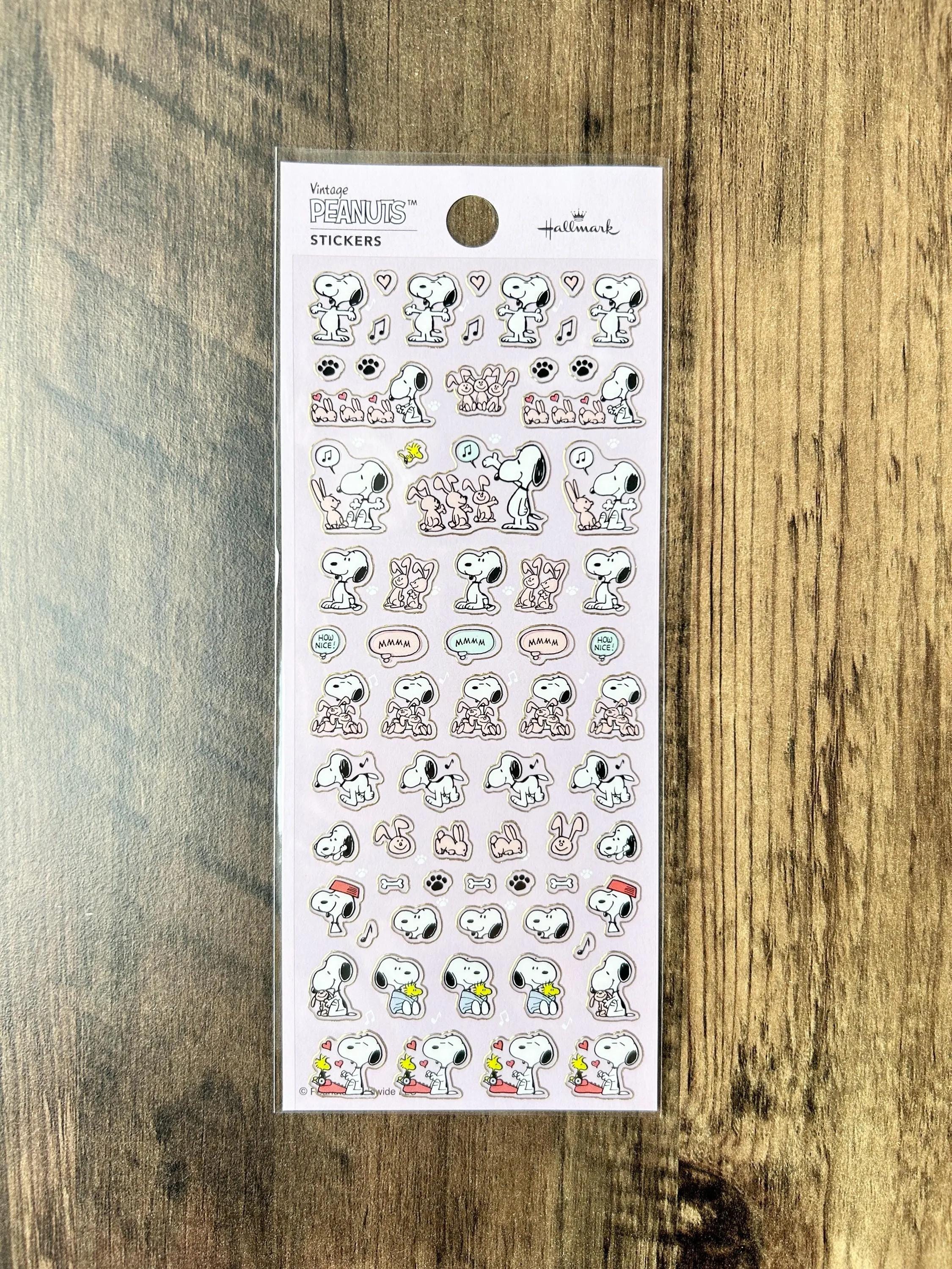 Japan Hallmark Peanuts Snoopy Foil Seal Stickers, Craft Supply, Planner ...