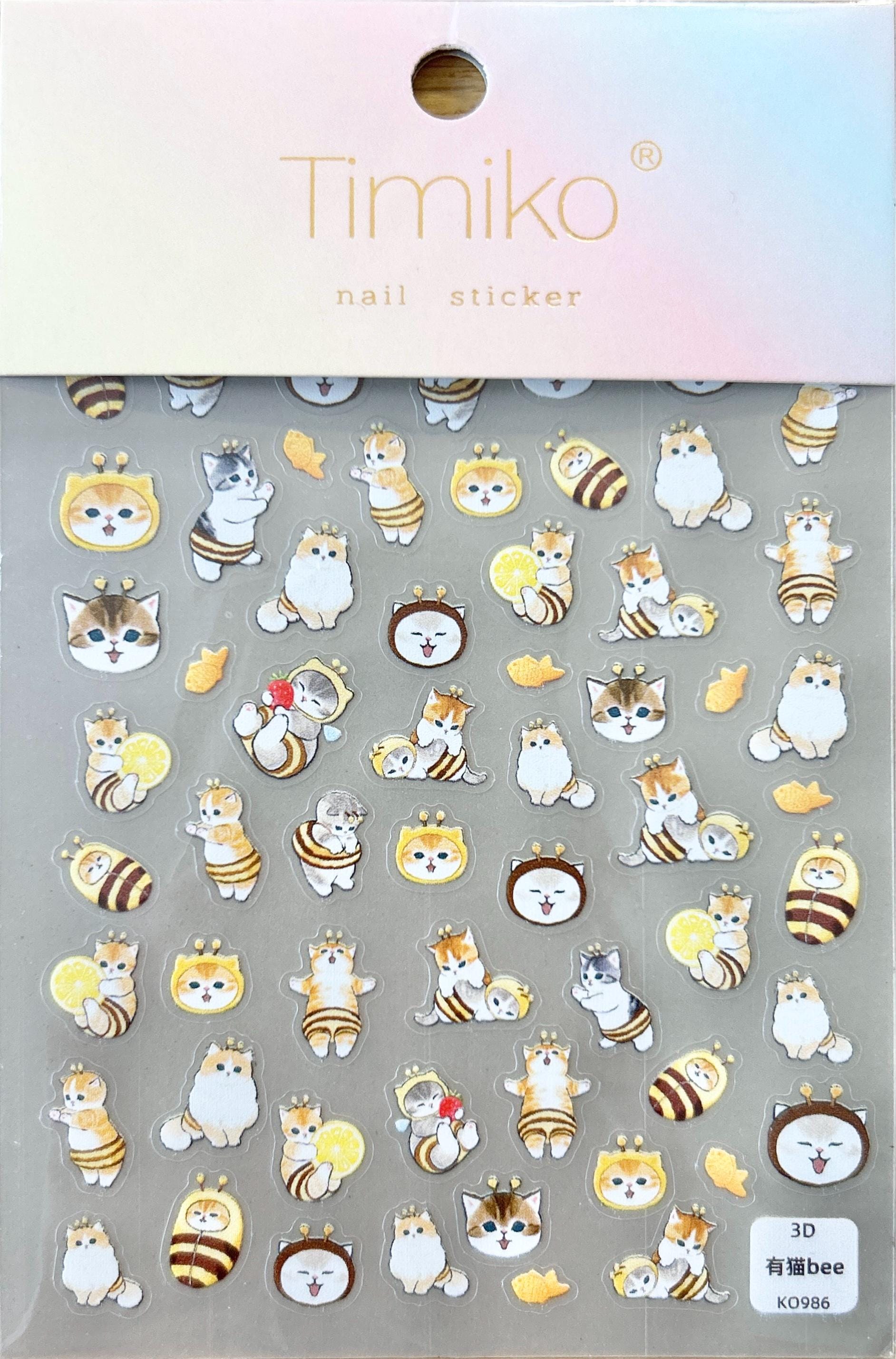 Mofusand Cat Nail Art Sticker, Craft Supply, Nail Sticker - Etsy