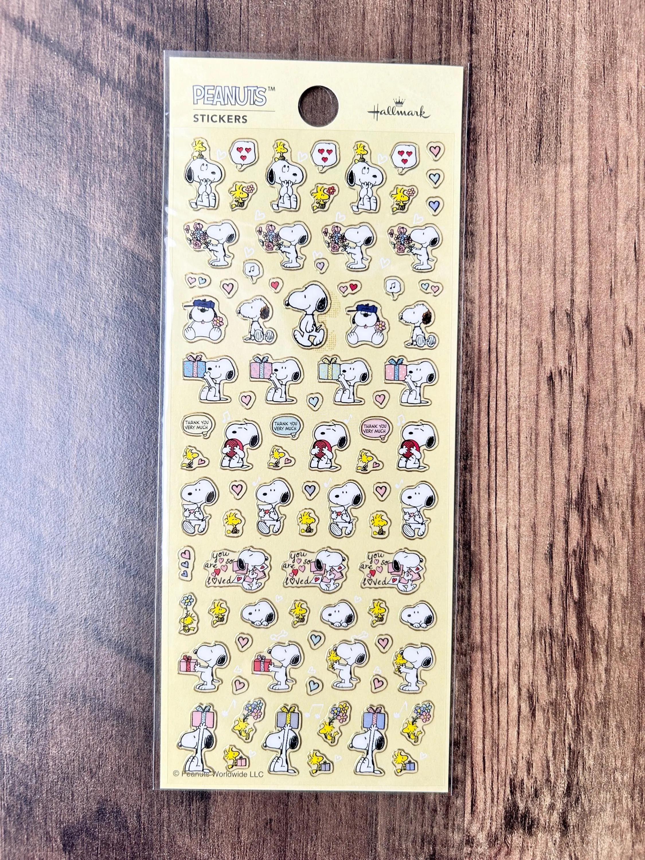Japan Hallmark Peanuts Snoopy Foil Seal Stickers, Craft Supply, Planner ...