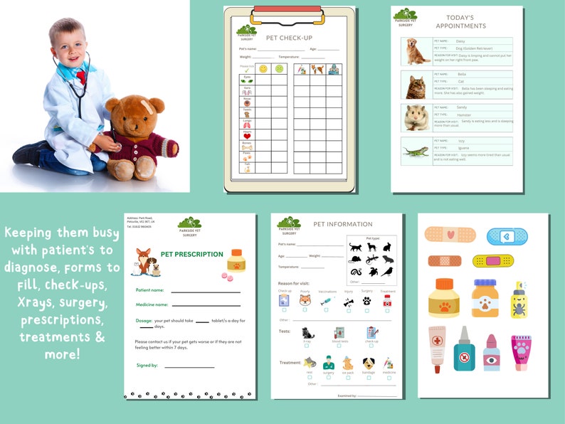 Veterinarian Dramatic Play Printable Pretend Vet Clinic - Etsy Australia