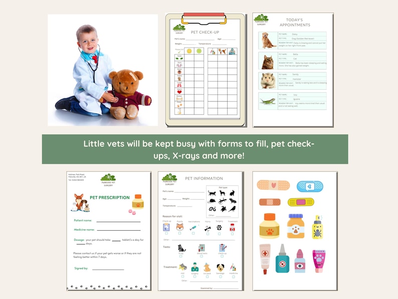 Veterinarian Pretend Play Printable: Vet Clinic Role Play (digital ...