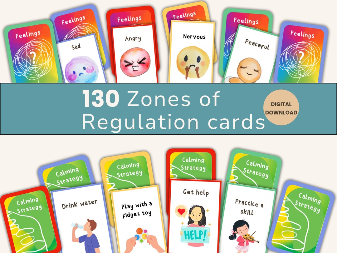 Self-regulation Bundle: 130 Emotions & Calming Strategy Flashcards ...
