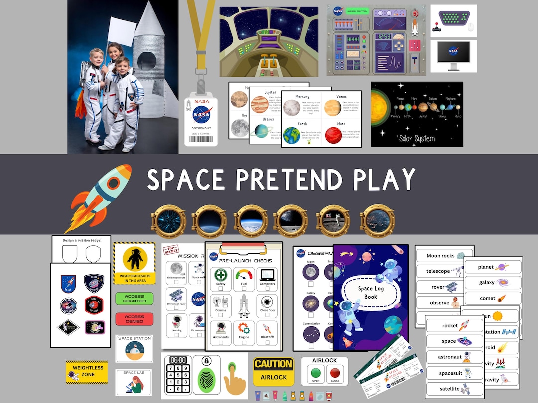Space Dramatic Play Set: Astronaut Role Play, Montessori Learning ...