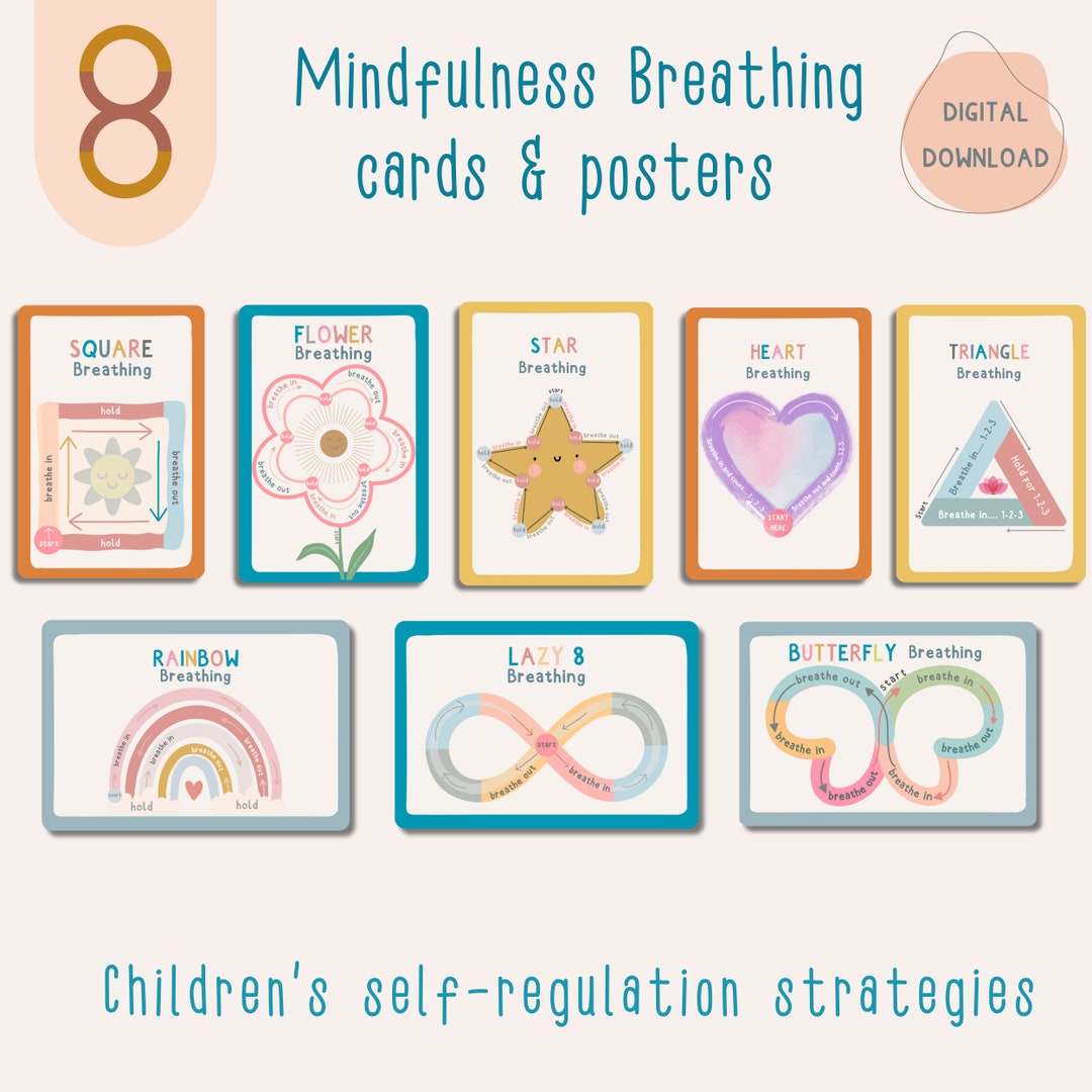 Mindfulness Finger Tracing Breathing Exercises for Kids - Flashcards ...