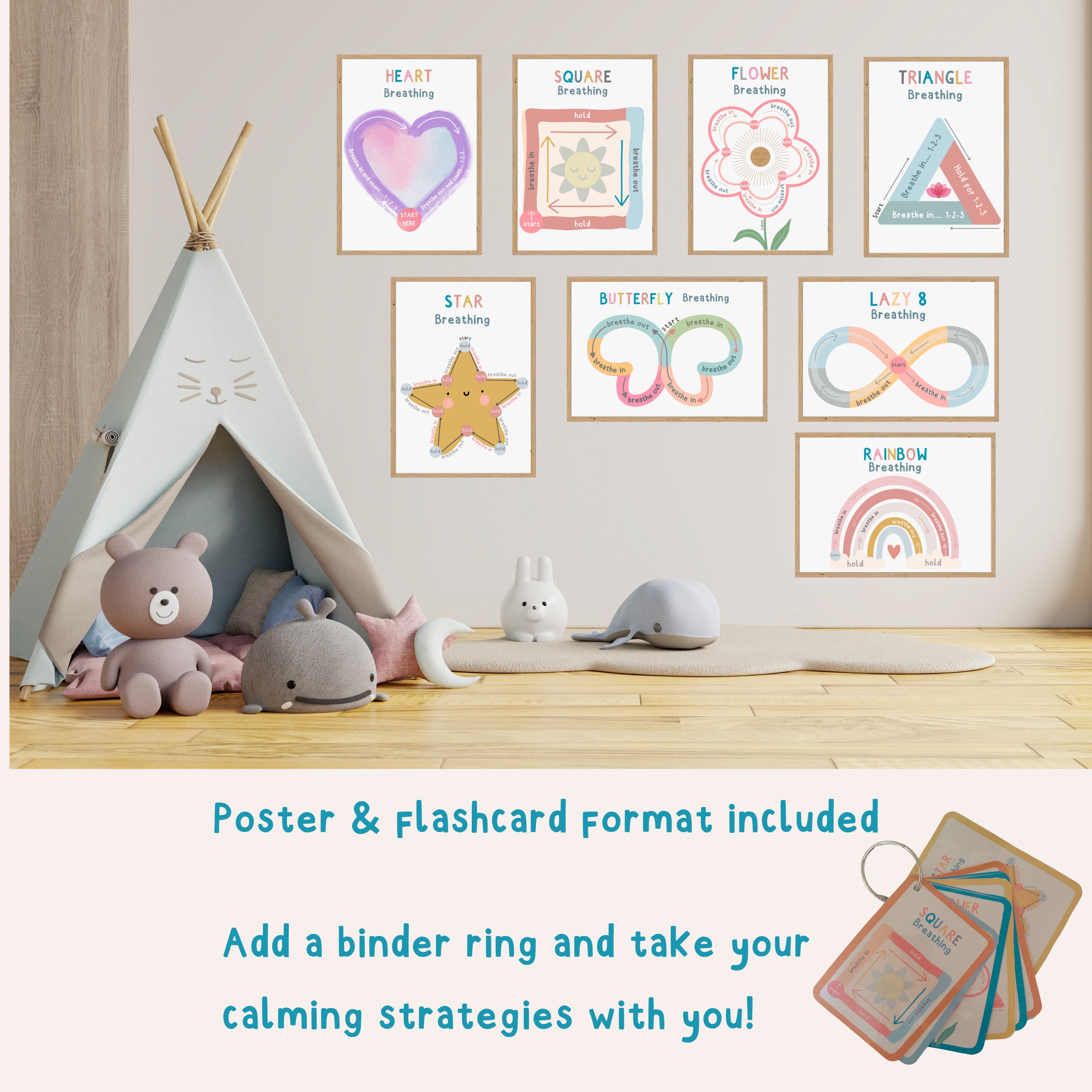 Mindfulness Finger Tracing Breathing Exercises for Kids - Flashcards ...