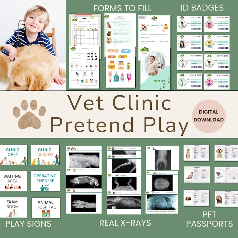 Pretend Play Vet Download - Etsy
