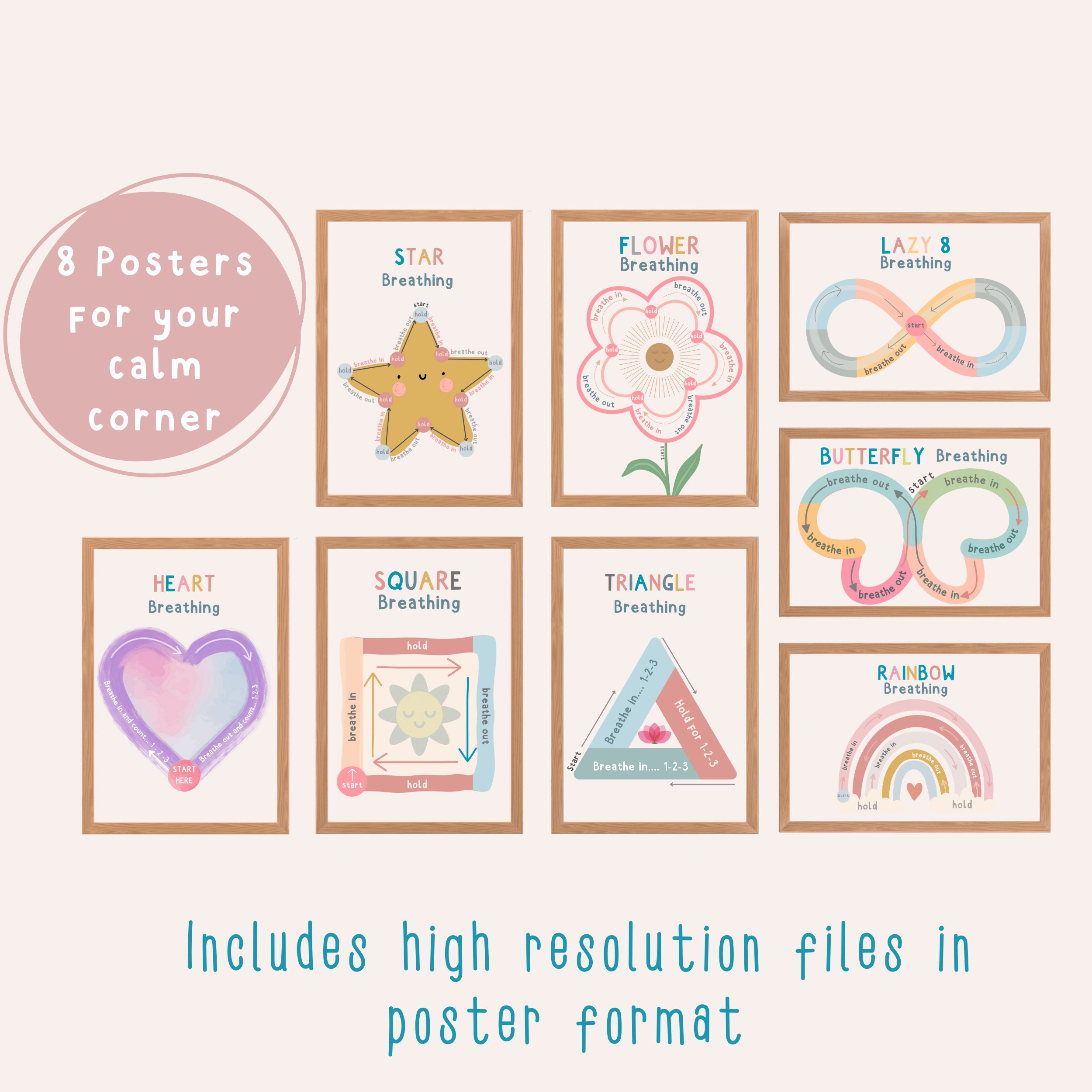 Mindfulness Finger Tracing Breathing Exercises for Kids - Flashcards ...