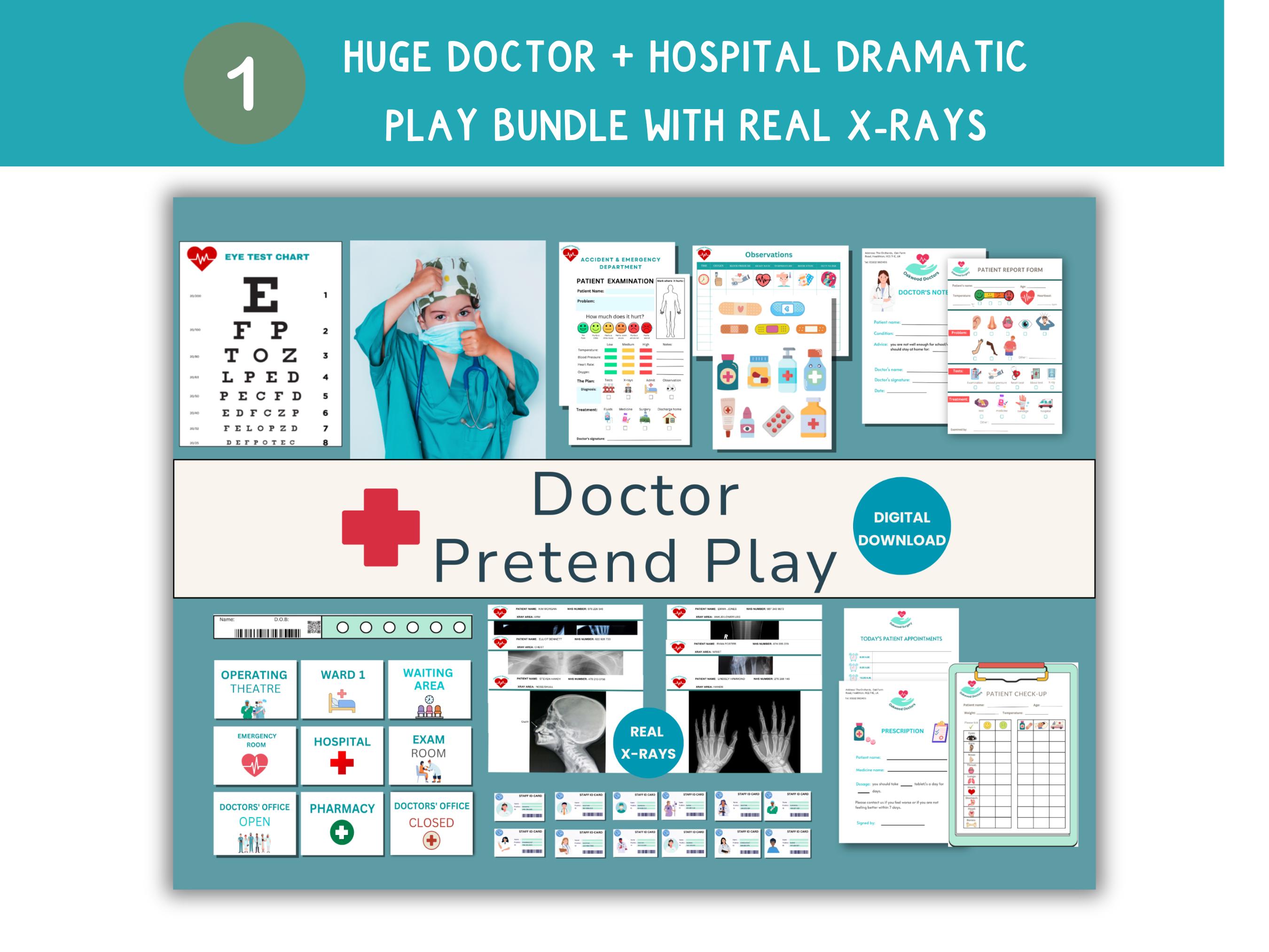 Dramatic Play Printable Bundle: Doctor, Vet, Dentist, Teacher (INSTANT ...