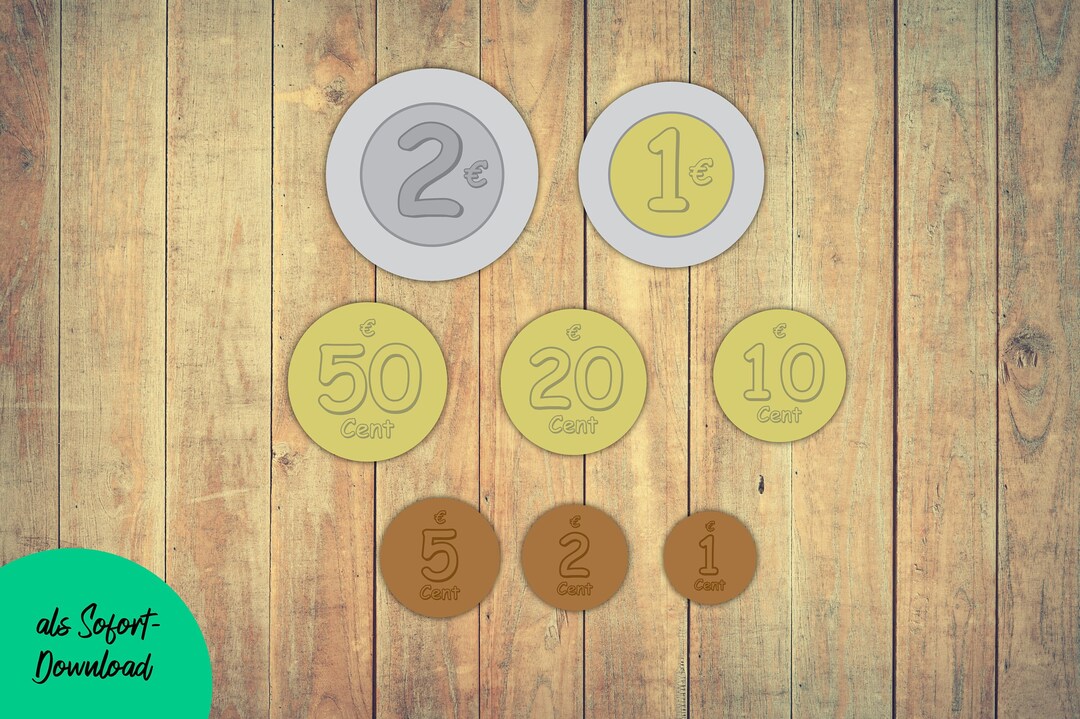 Play Money euro Coins to Print Out Yourself for - Etsy
