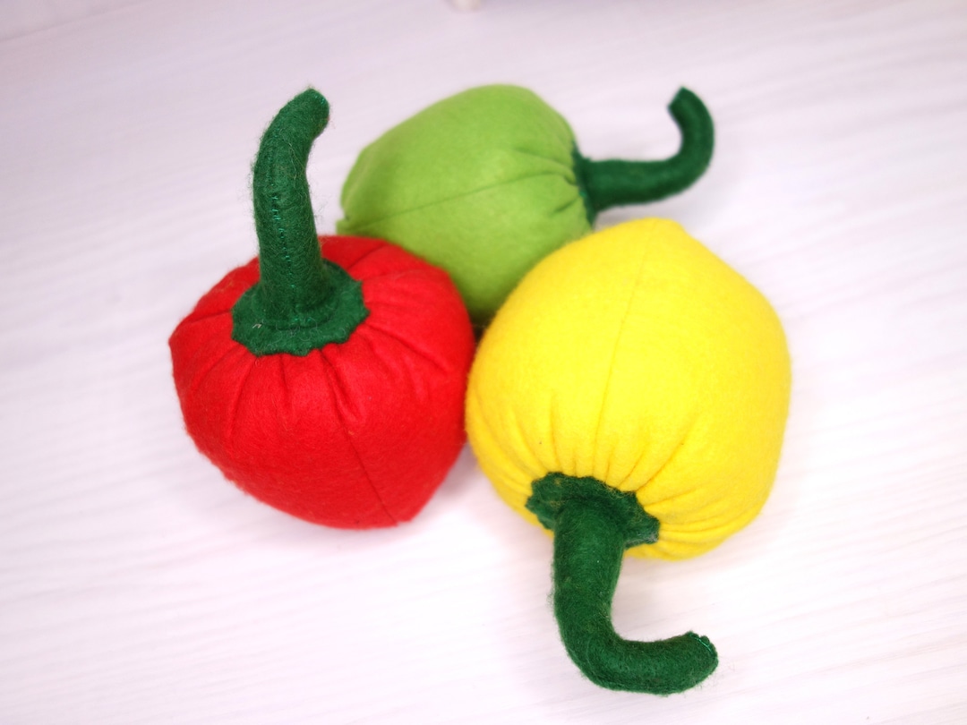Felt Bell Peppers, Felt Food, Children's Kitchen, Children's Play Shop ...
