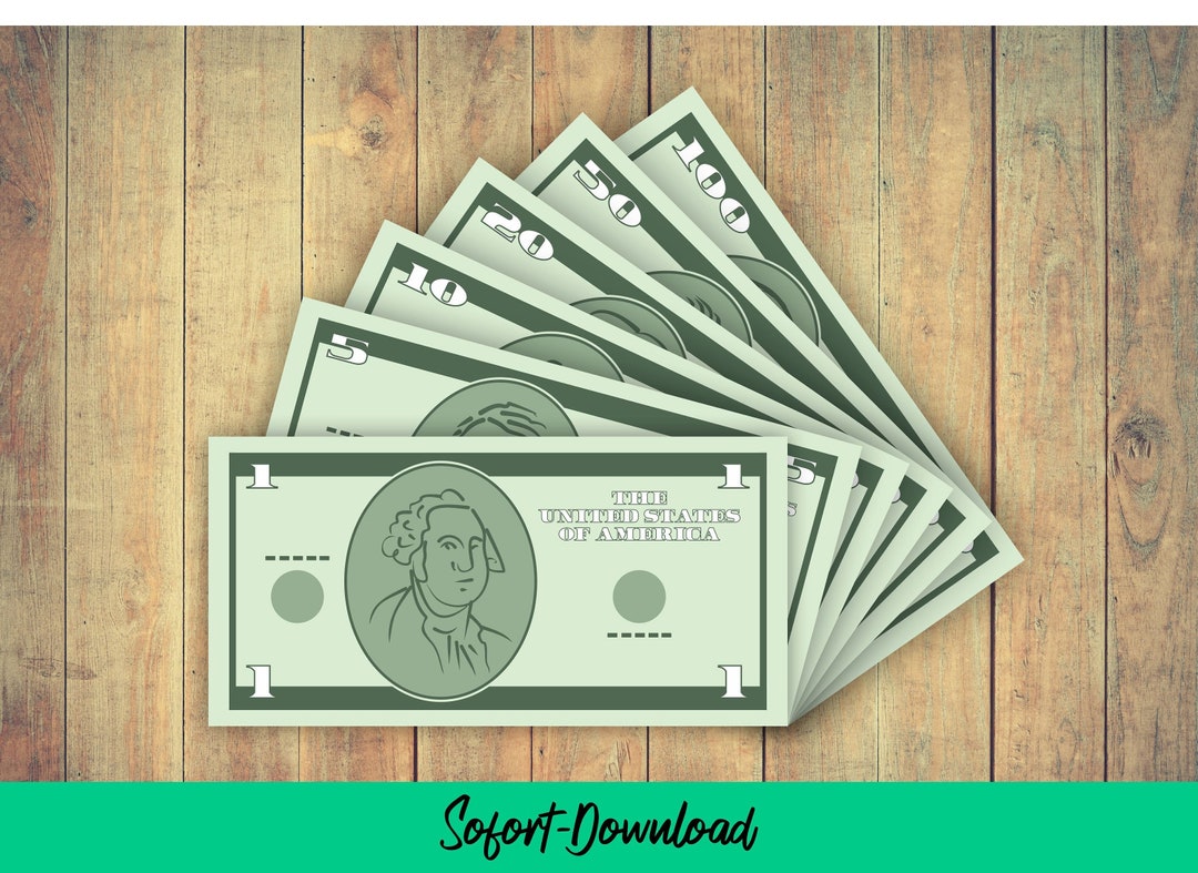 Play Money "dollar" Bills for Printing Yourself for Children's Play ...