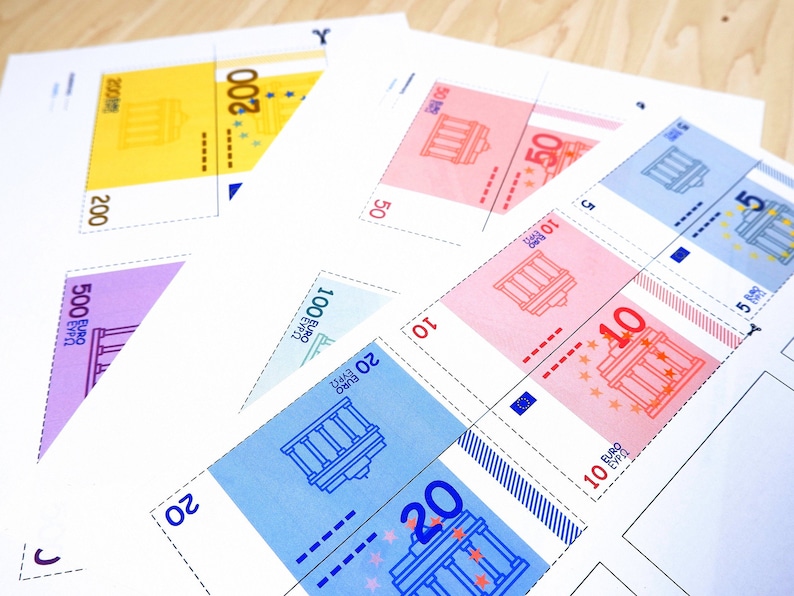 Play Money euro Notes to Print Out Yourself for Children's Shops ...