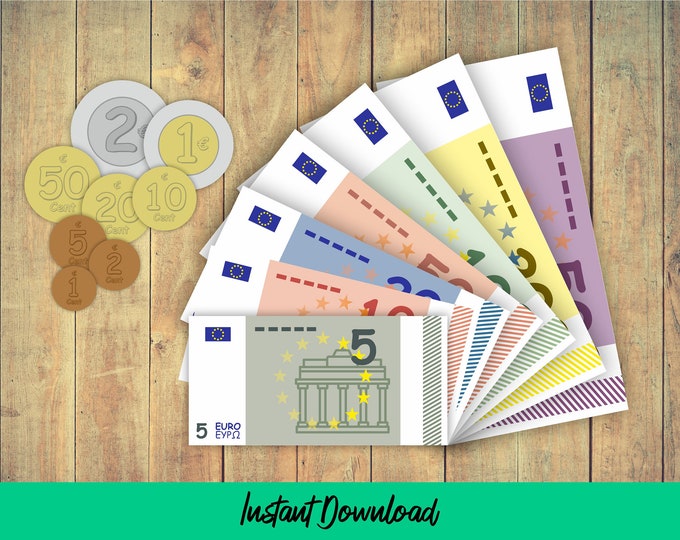 Soldi finti stampabili "Bancotte e monete in euro" per bambini ...