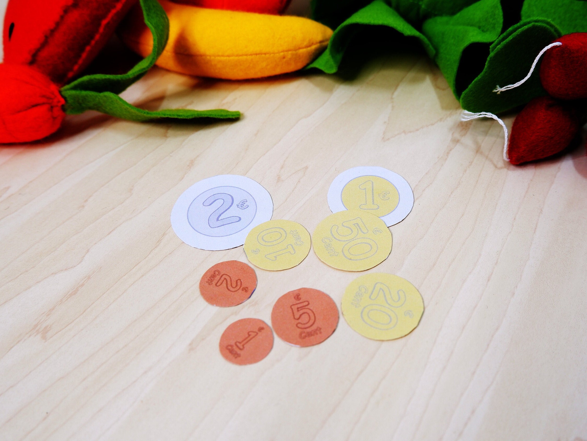 Printable Play Money euro Coins Children, Digital Instant Download ...