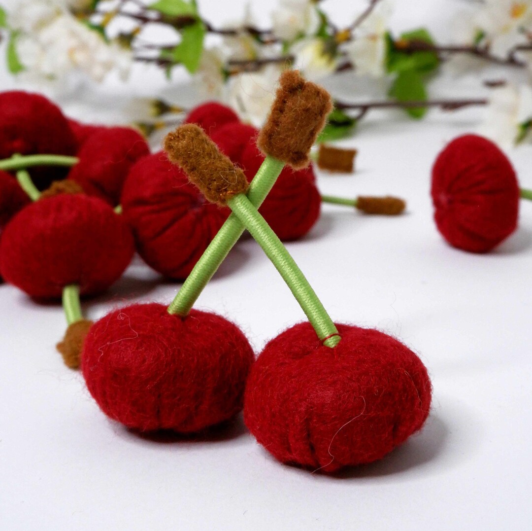 Felt Cherry, Felt Food, Children's Kitchen, Children's Shop, for ...