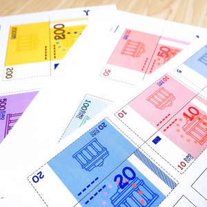 Soldi finti stampabili "Bancotte e monete in euro" per bambini ...