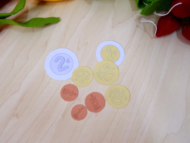 Printable Play Money euro Bills and Coins Children, Digital Instant ...