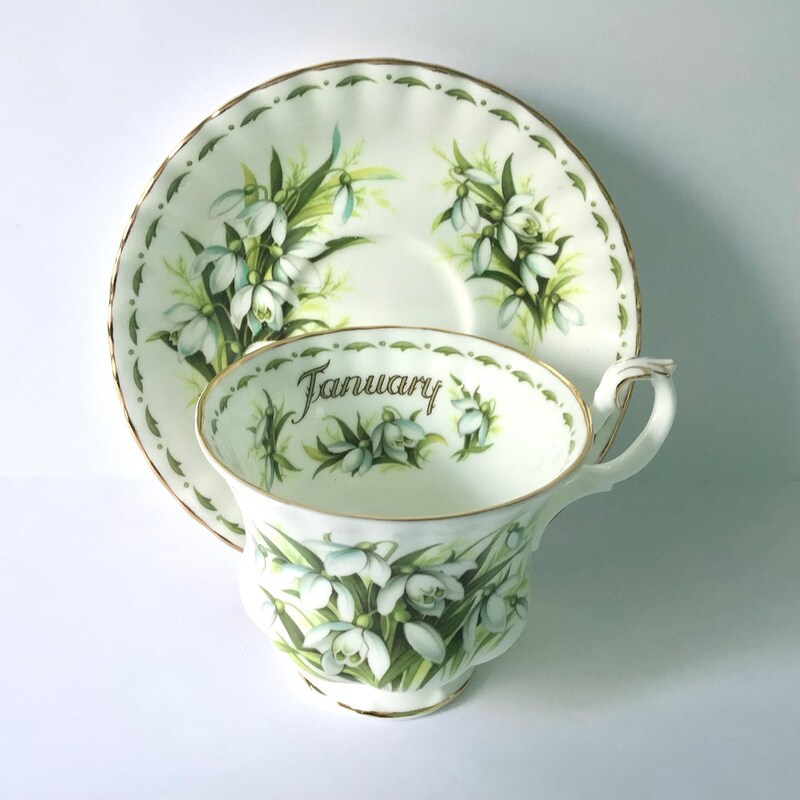 January Tea Cup - Etsy