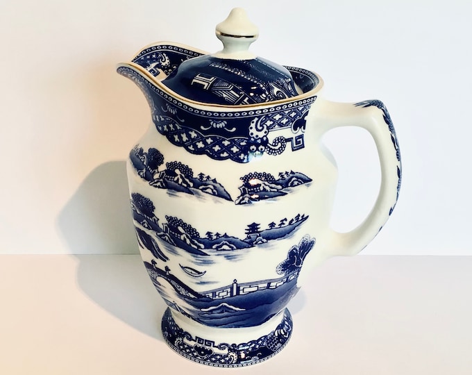 Willow Pattern Jug, Ringtons Willow Water Jug, Ringtons Blue and White ...