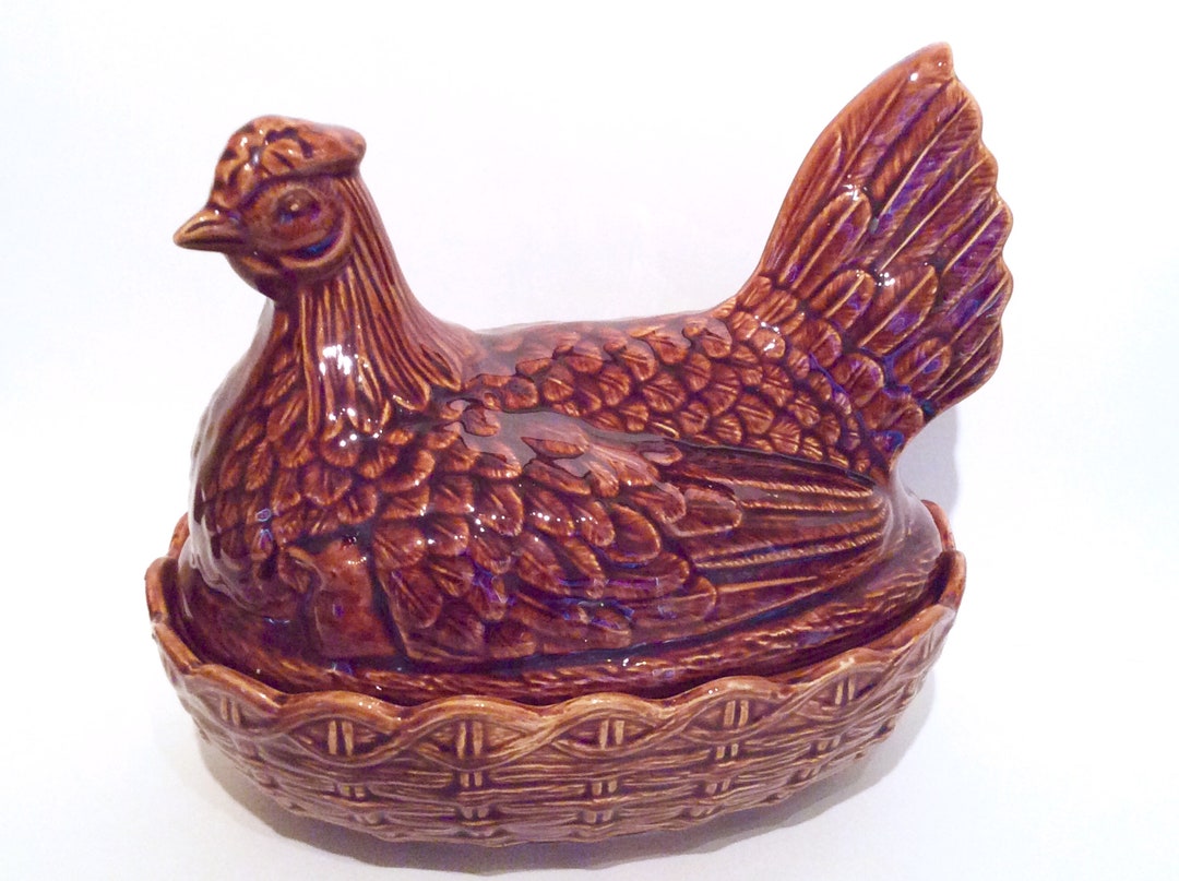 Portmeirion Size Two Brown China Hen on Nest, Portmeirion Pottery ...