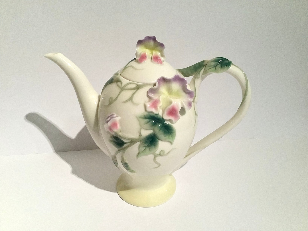 Franz Porcelain Coffee Pot, Sweet Pea Porcelain, Floral Porcelain ...
