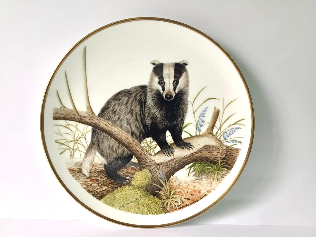 Wedgwood Badger Bone China Plate, Spink Modern Collections, Wildlife of ...