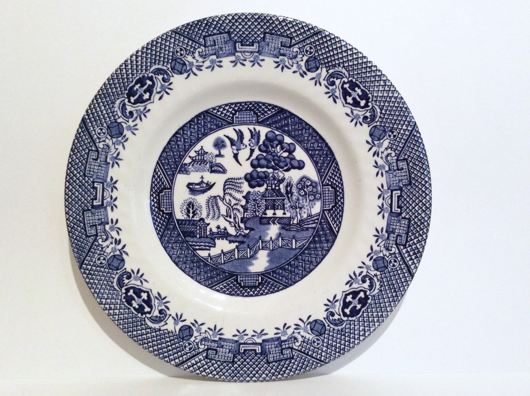 Pair of Blue Willow Pattern Tea Plates, Barratts China Tea Plates, 2 ...